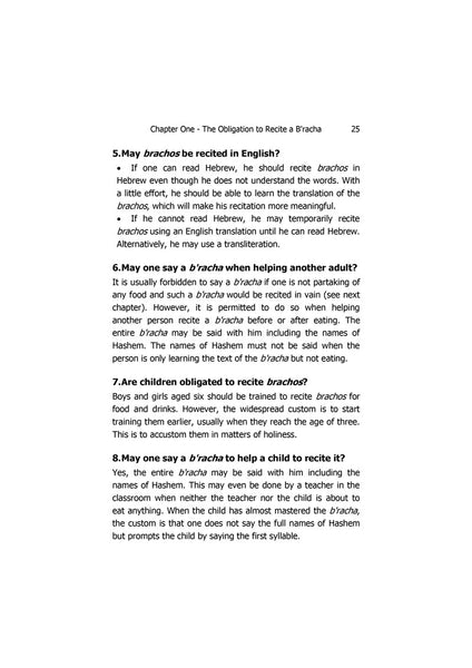 Guidelines Brachos Questions and Answers about the Laws of Brachos - N
